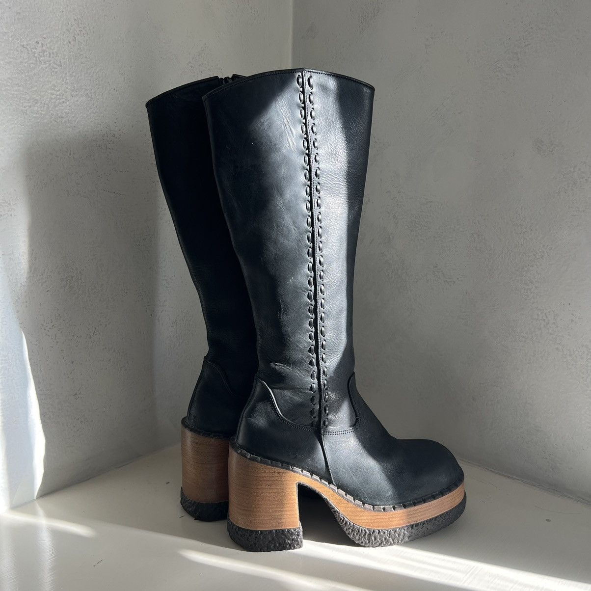 Vintage Vintage 90s London Underground platform knee-high boots | Grailed