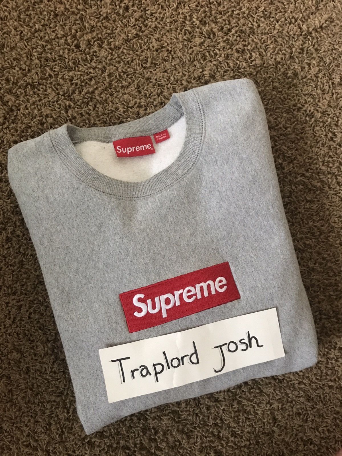 Supreme Grey Box Logo Crewneck | Grailed