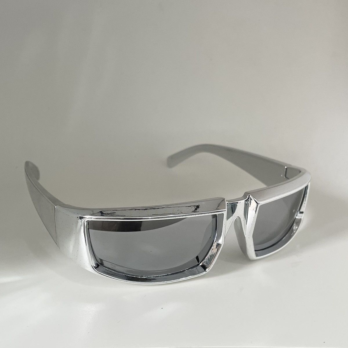 Designer Silver mirror sunglasses | Grailed