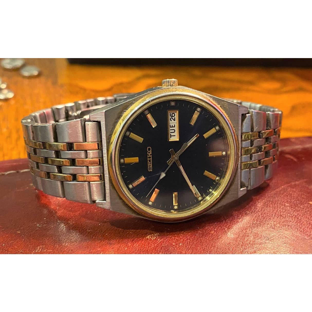 Seiko VTG Men's Two Tone Seiko Watch, V743-9020 A4, Day/Date | Grailed