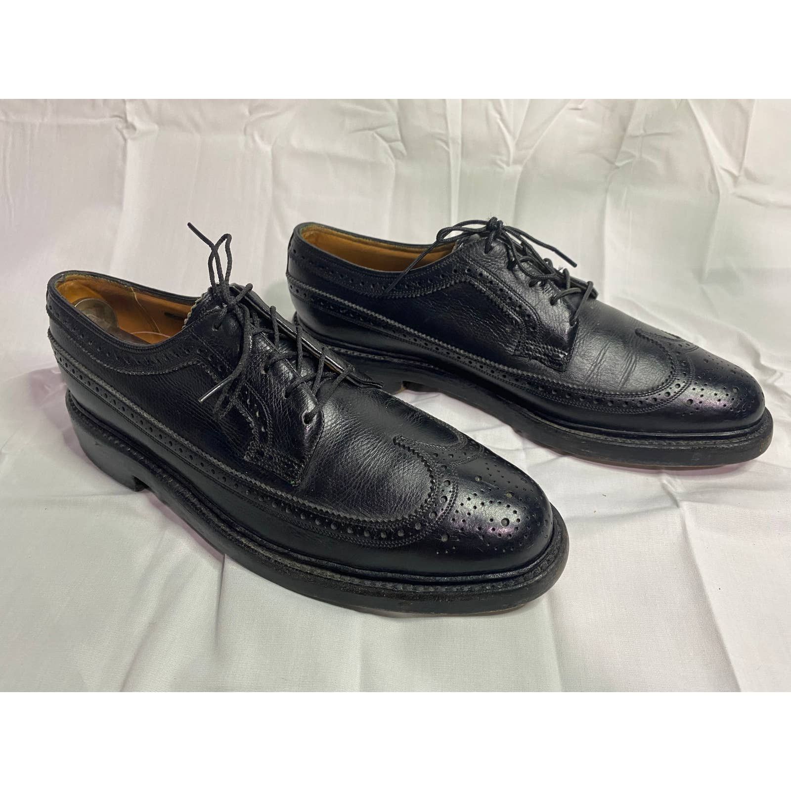 Florsheim Florshiem Imperial Vintage Black Longwing Leather Shoes | Grailed