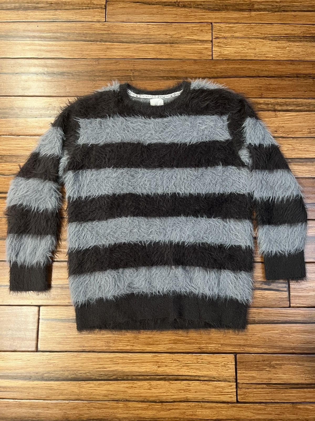 Number (N)ine Number Nine Striped Mohair Knit Sweater | Grailed