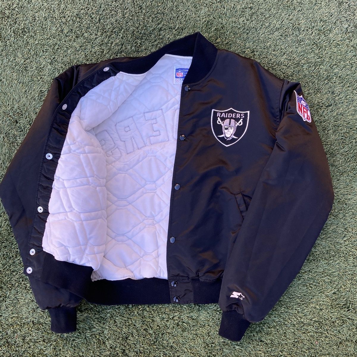 NFL × Starter × Vintage STARTER 80s Los Angeles Raiders Bomber Jacket ...
