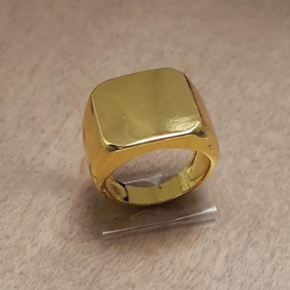 Ring Gold Plated × Streetwear × Vintage Gold Tone Biker Style Width ...