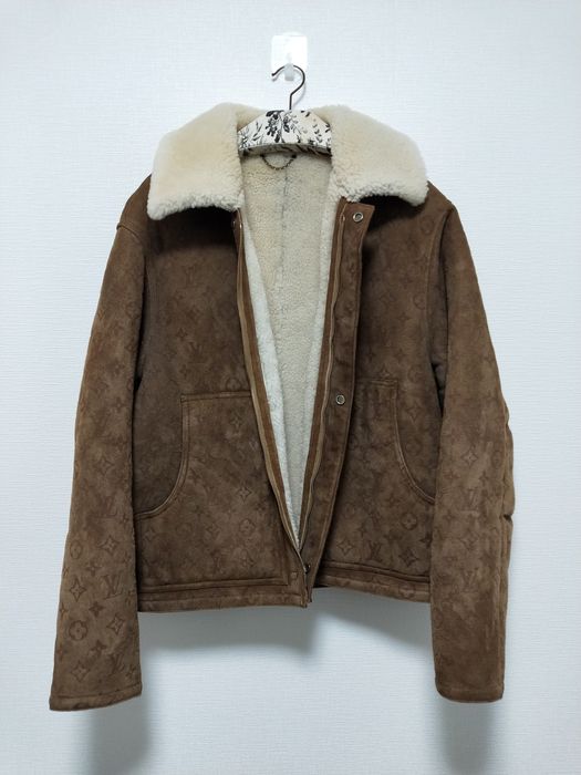 Louis Vuitton Monogram Embossed Shearling Jacket | Grailed