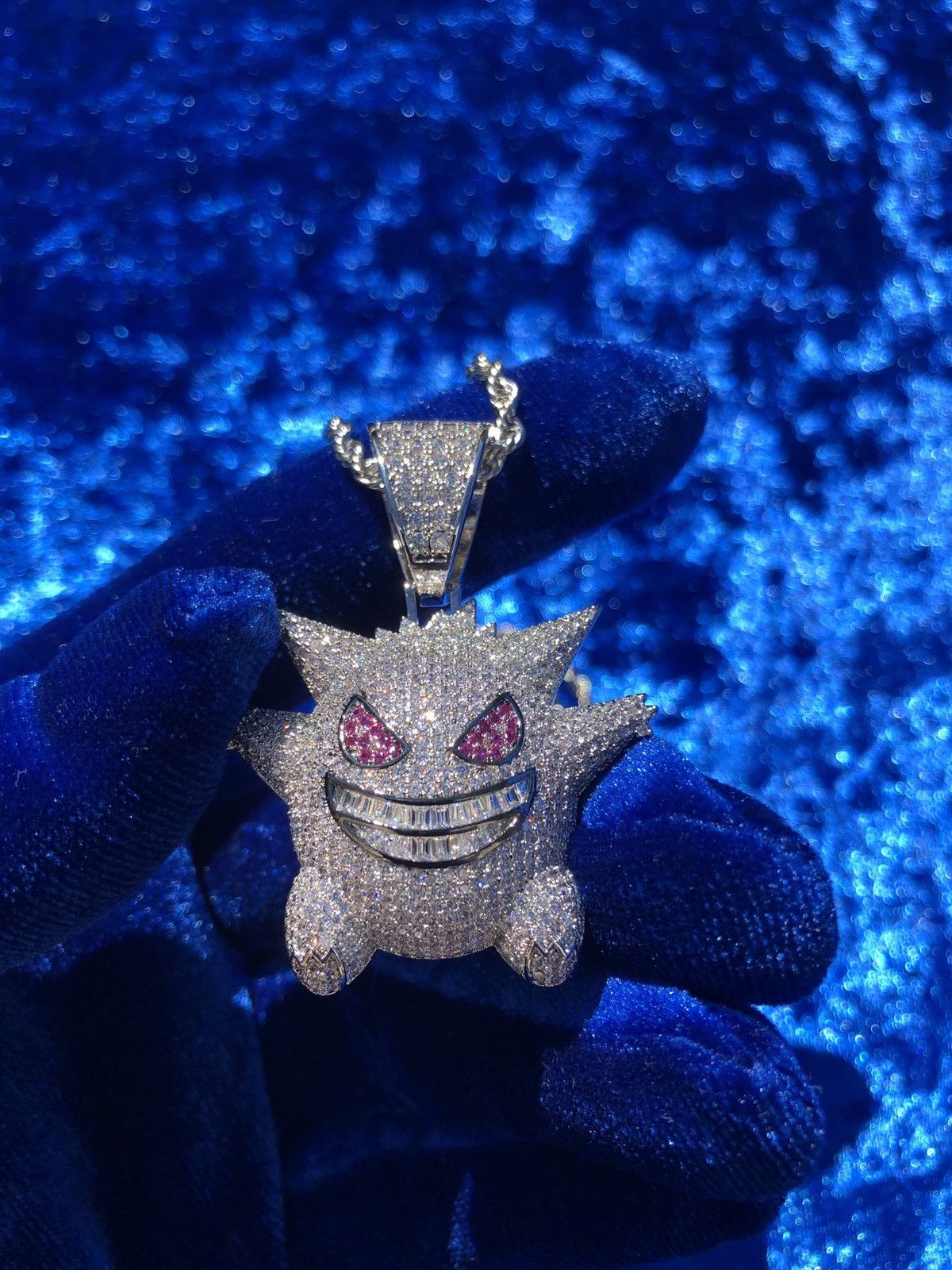 Chain × Gold Chain × Jewelry Diamond Chain Gengar Pendant Baguette ...