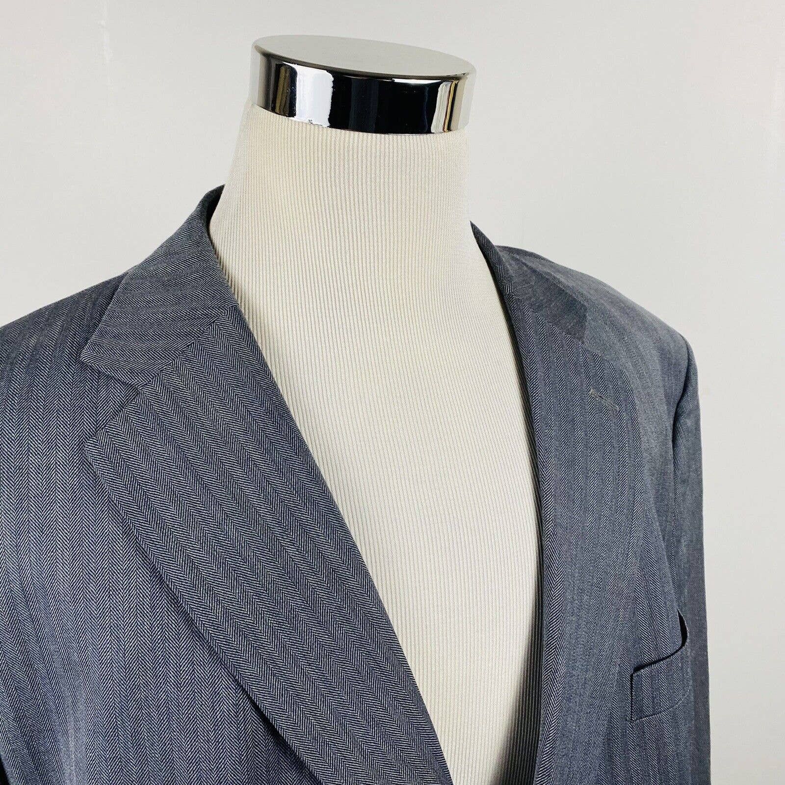 Botany 500 Botany 500 54L Sport Coat Gray Herringbone Wool Two Button ...