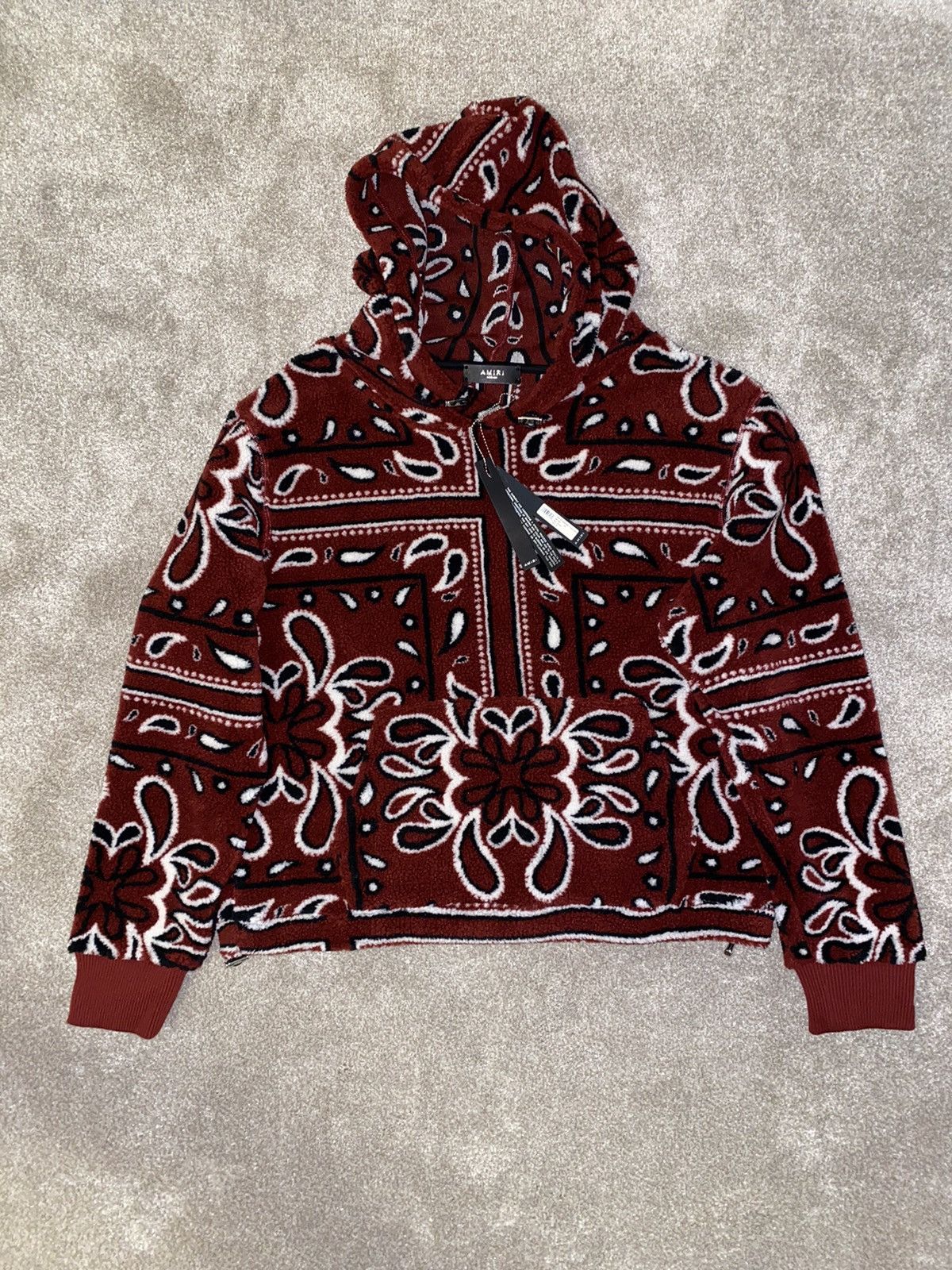 Amiri Amiri bandana polar fleece hoodie | Grailed