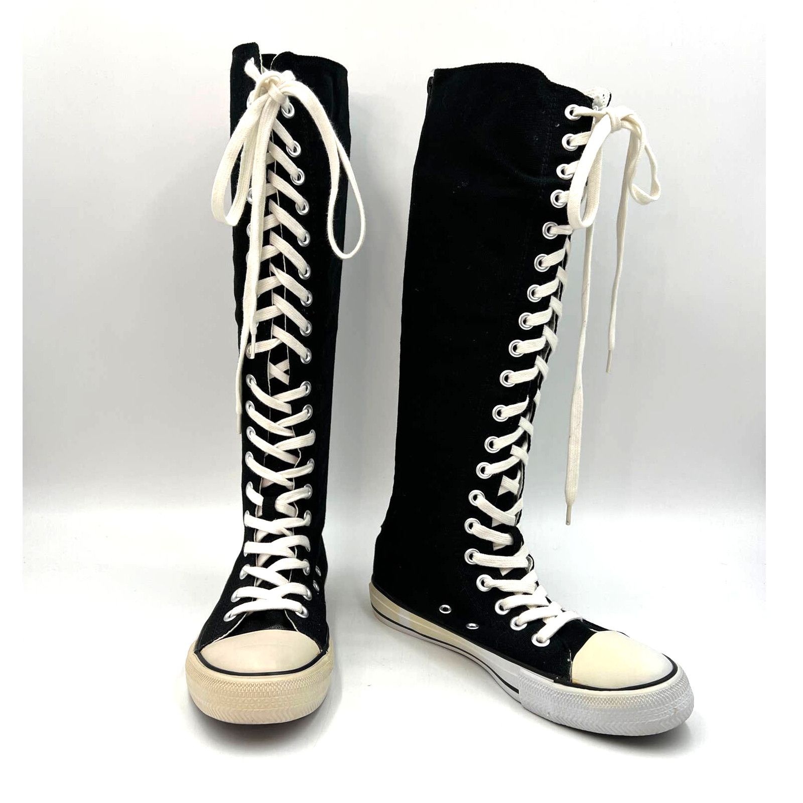 Airwalk Airwalk Canvas Knee High Sneakers Lace Up Black | Grailed