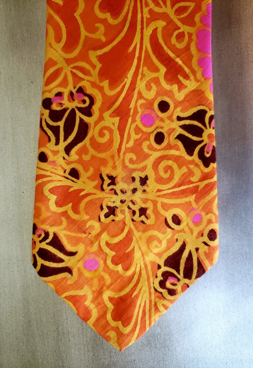 Vintage psychedelic neck tie vintage 1970s silk Tiffany Jordan Marsh ...