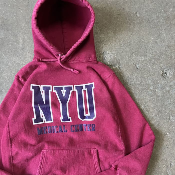Vintage 90s Vintage MV Sport Reverse Weave NYU Hoodie | Grailed