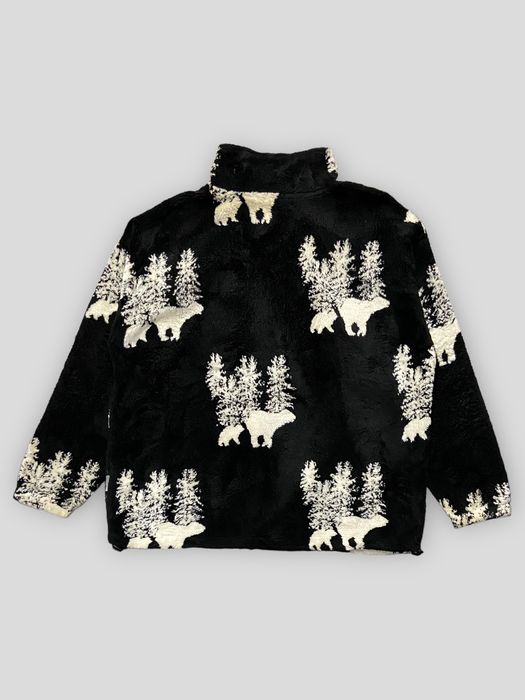 Vintage Vintage Black Mountain Jacquard Bear Printed Fleece Jacket ...