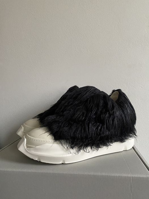 Rick Owens Rick Owens Yeti Fur Lowtop Ramones Abstract Sole DRKSHDW ...