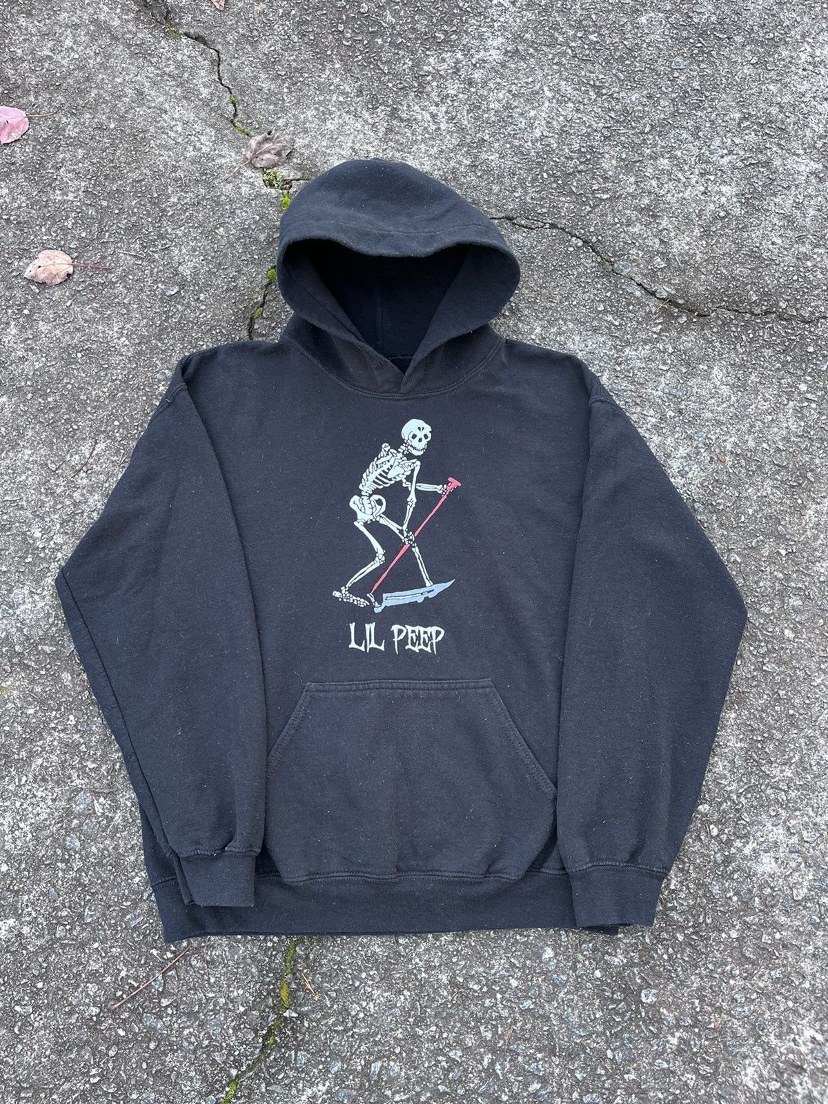 Hype Lil Peep Schemaposse GBC Skeleton Logo Hoodie Black Large | Grailed