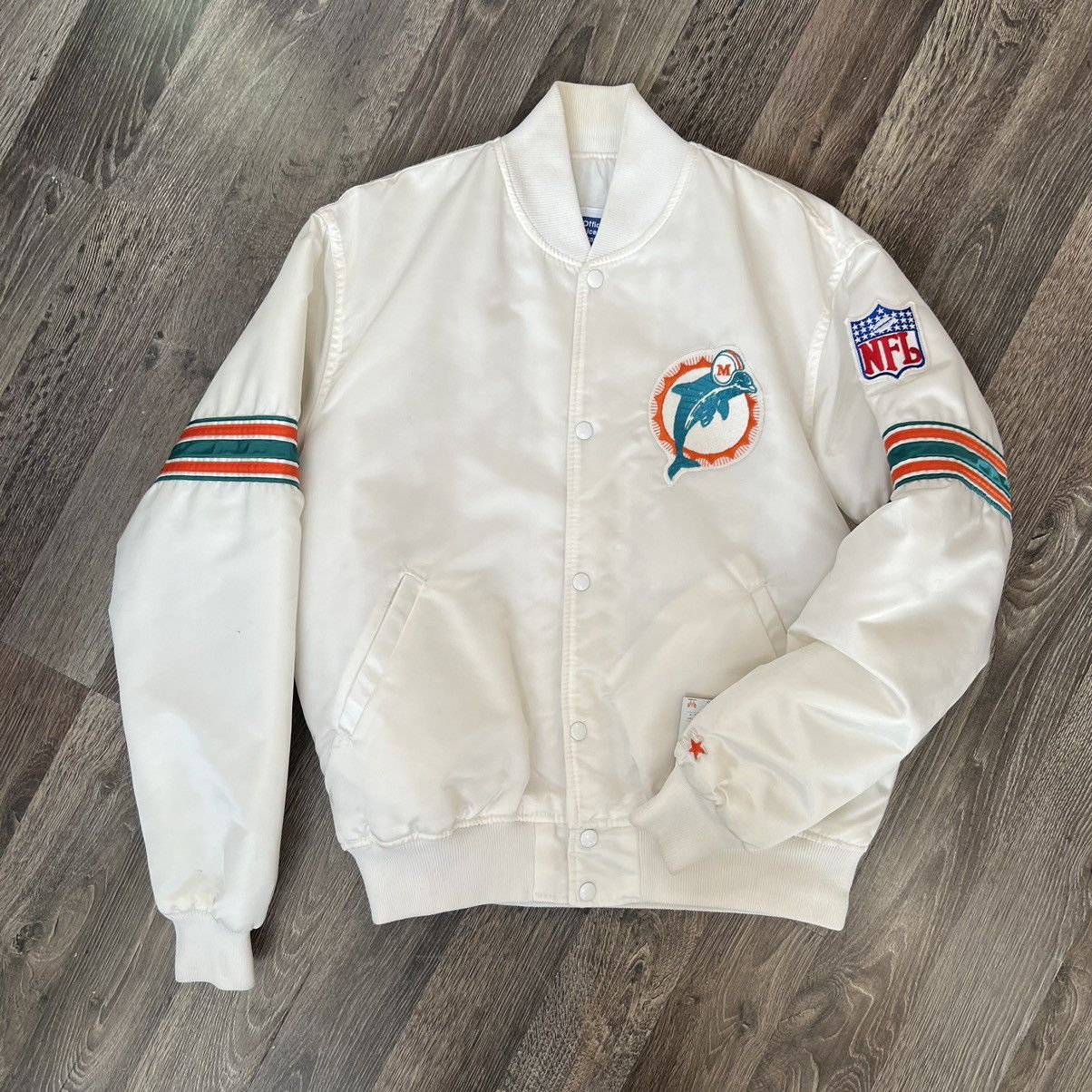 Vintage Vintage Miami dolphins white starter satin jacket | Grailed