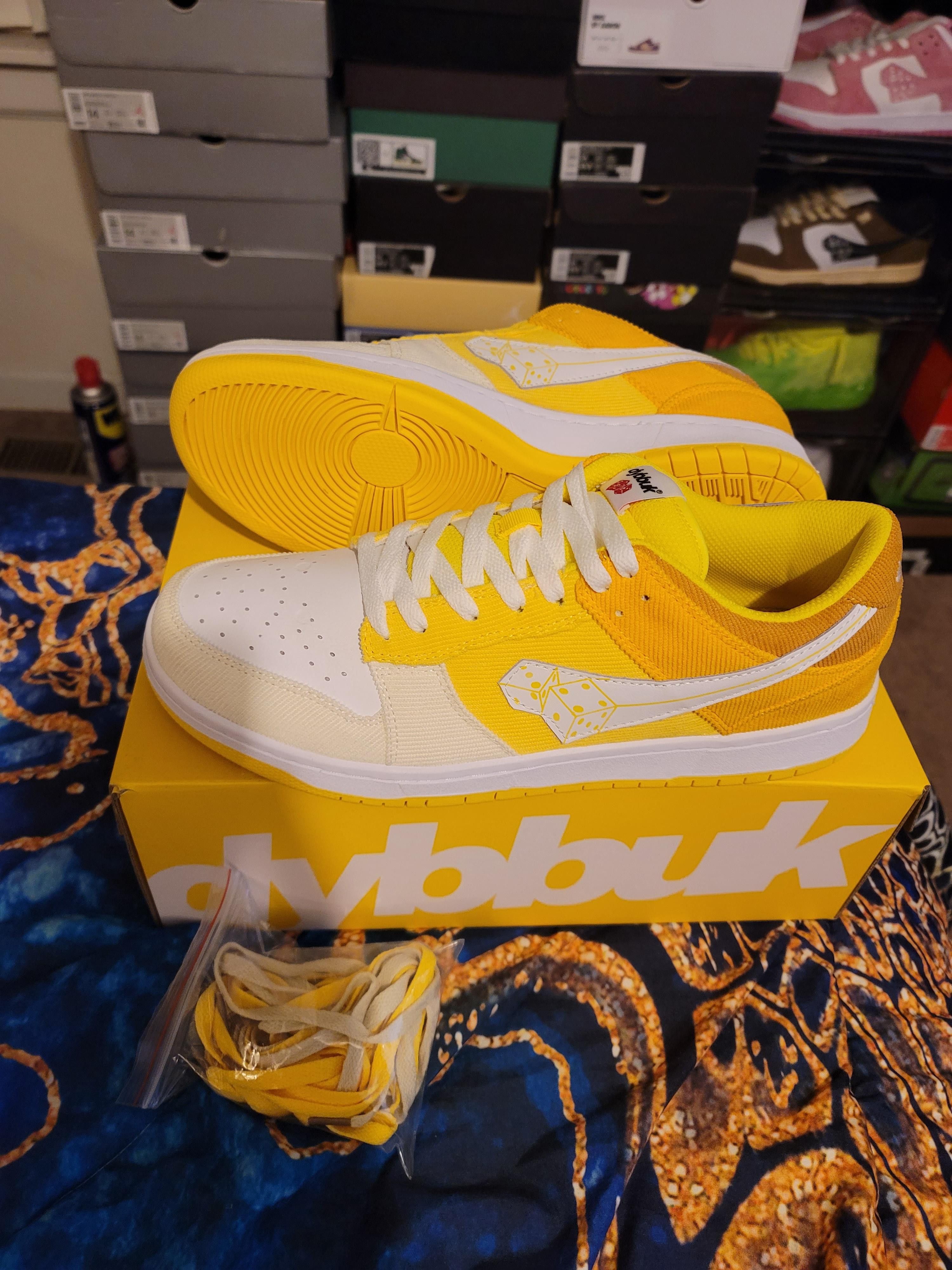 Custom 🎲 Dybbuk Lucky 7 Sunrise Yellow Dunk Size 13 New in Box 🎲 | Grailed