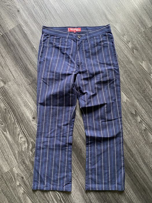 Junya Watanabe SS02 Pinstripe Poem Pants | Grailed