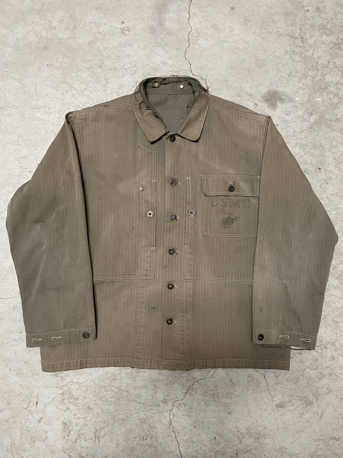 Military × Vintage Vintage 1940’s P44 USMC Utility Herringbone Jacket ...