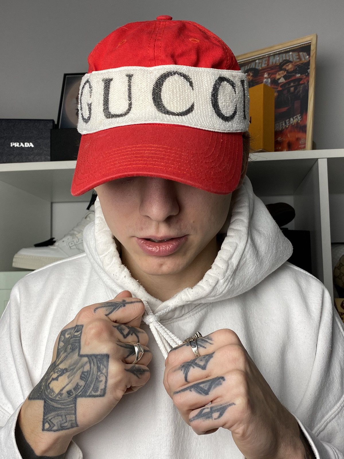 Gucci × Luxury × Vintage Gucci cotton wrap baseball cap in red | Grailed