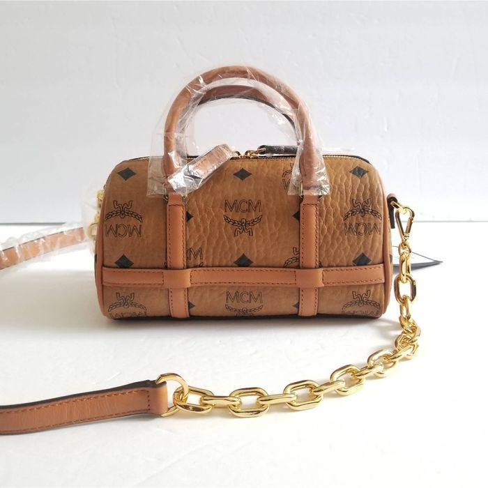 MCM MCM Mini Delmy Boston Vistos Crossbody Bag Cognac | Grailed