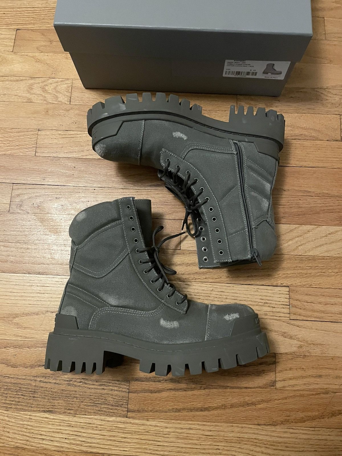Balenciaga Balenciaga Combat Strike Canvas Cotton Boots | Grailed