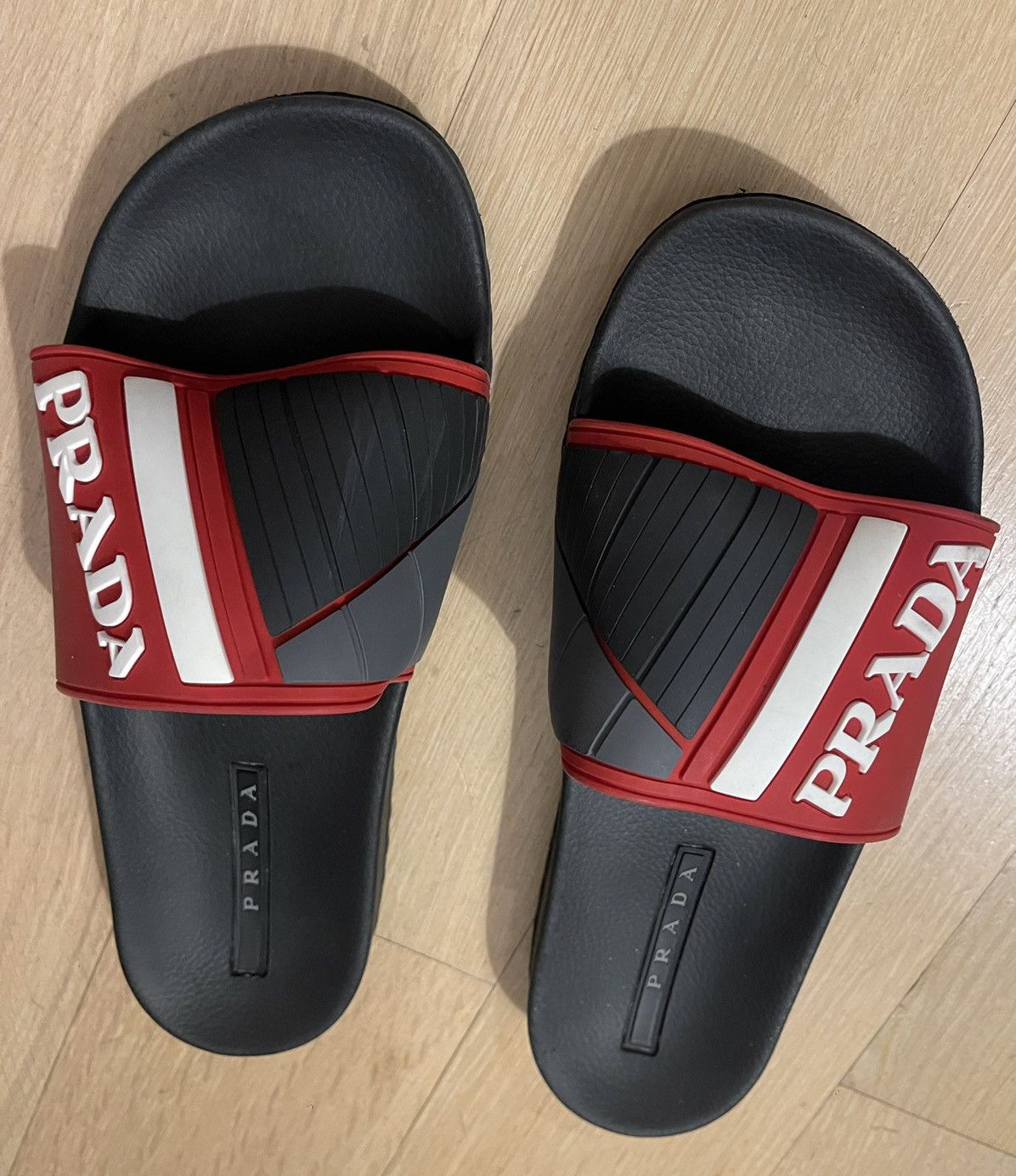 Prada Logo Slides | Grailed