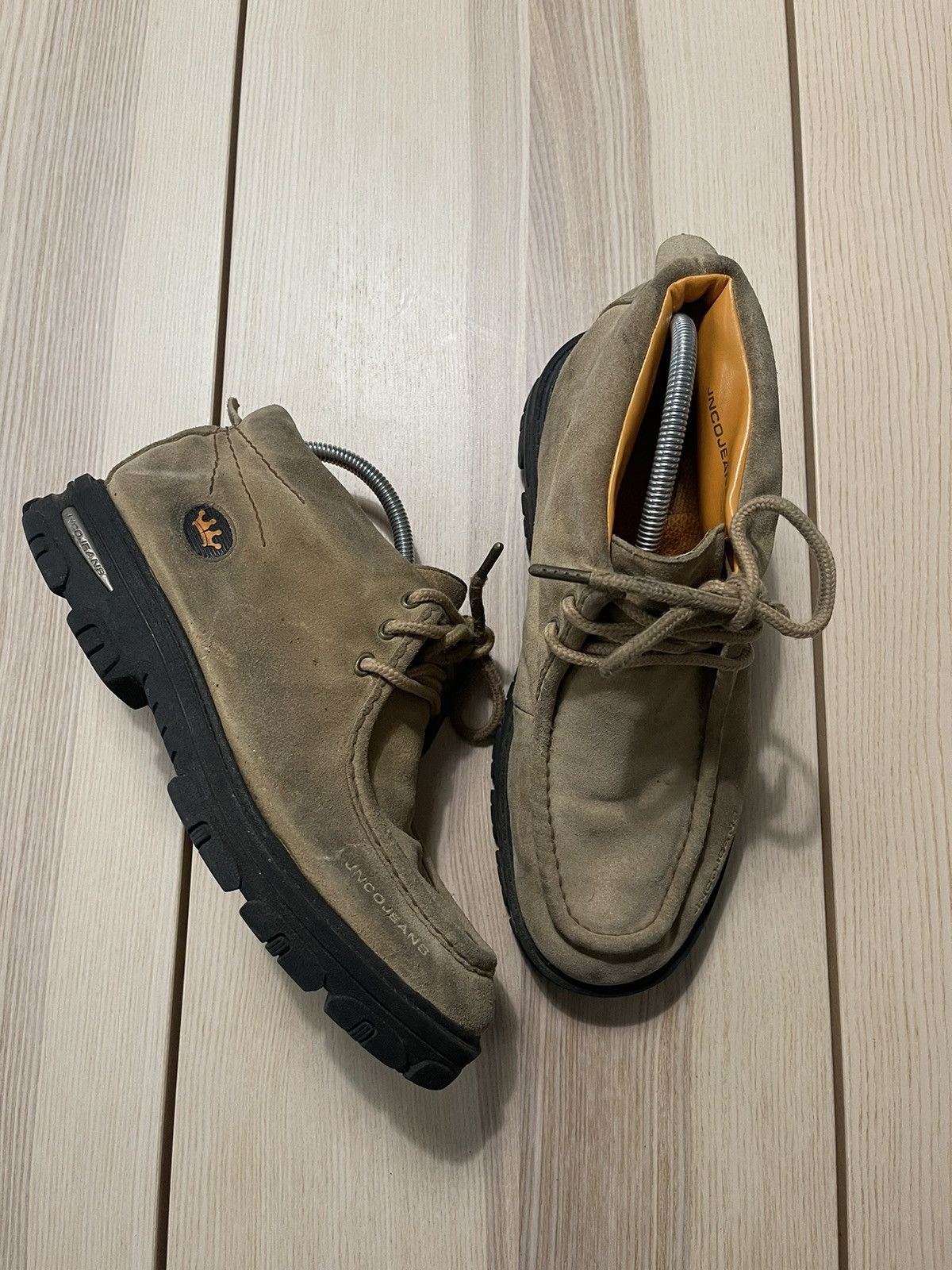 Jnco × Vintage Vintage 90s JNCO Jeans Biege Suede Boots Shoes | Grailed