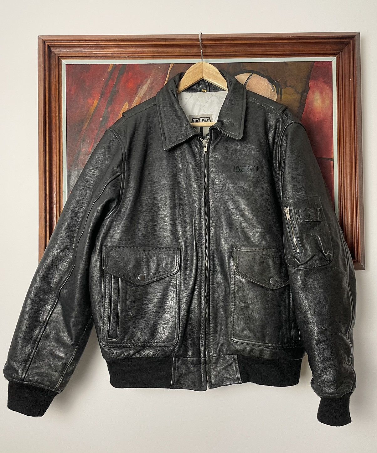 Vintage Highway1 Vintage Leather Jacket Moto Racing Hype Boxy Rare ...
