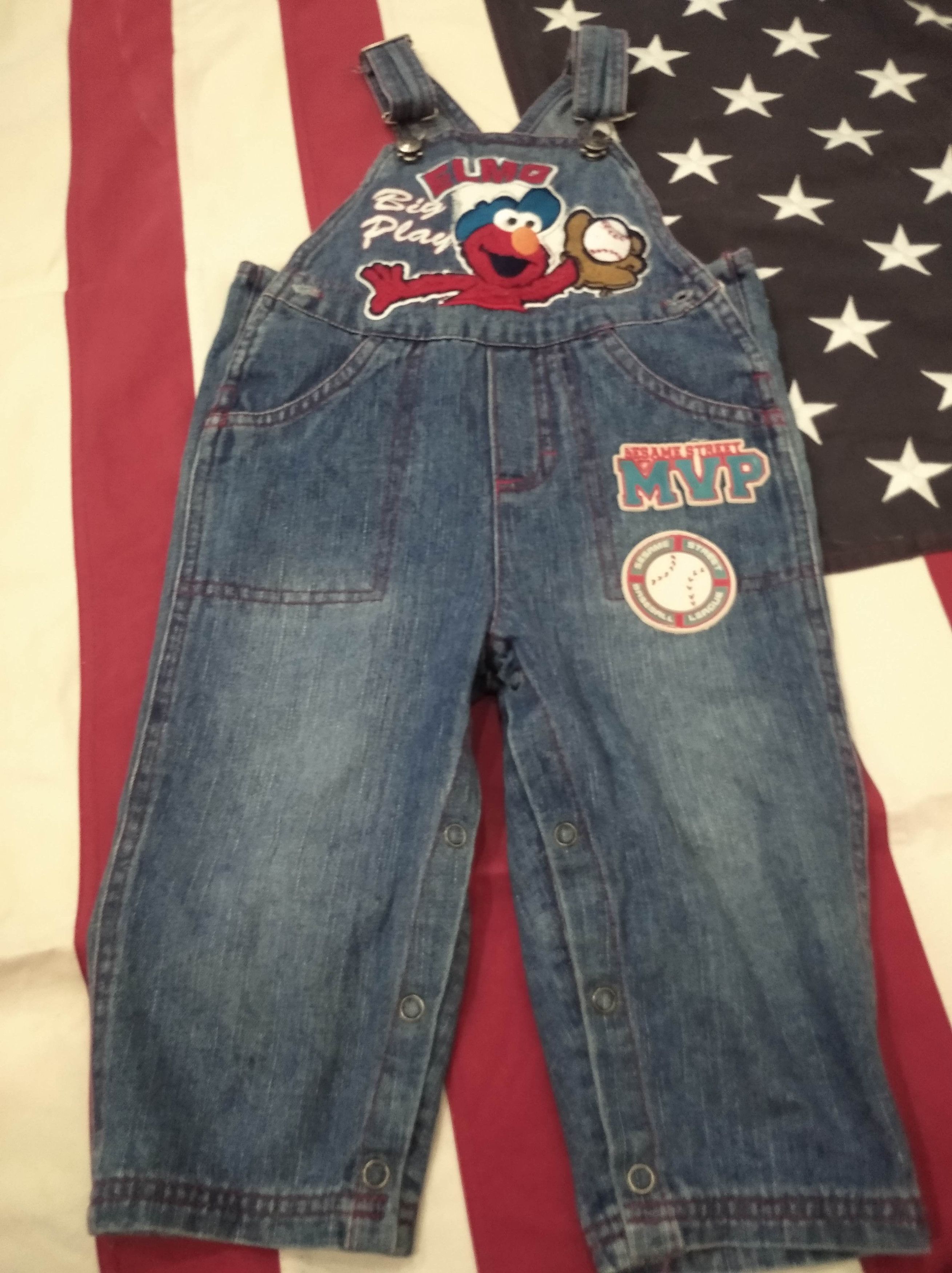 Cartoon Network × Overalls Sesame Street Elmo big play toddler overall ...