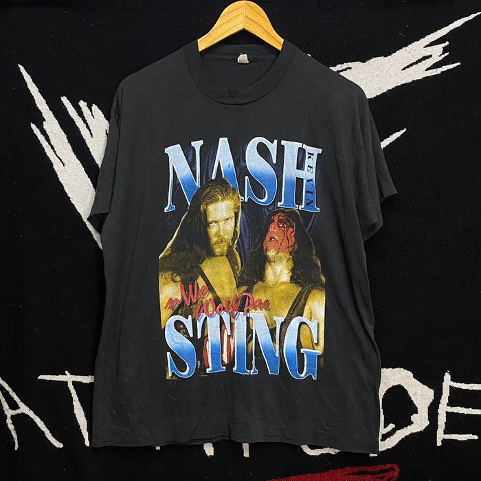 Vintage NWO Wolfpac Sting Nash Vintage Bootleg 90s Rap Tee WCW Shirt ...