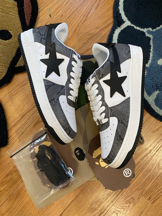 Bape Bapesta “Snake Skin” Black | Grailed