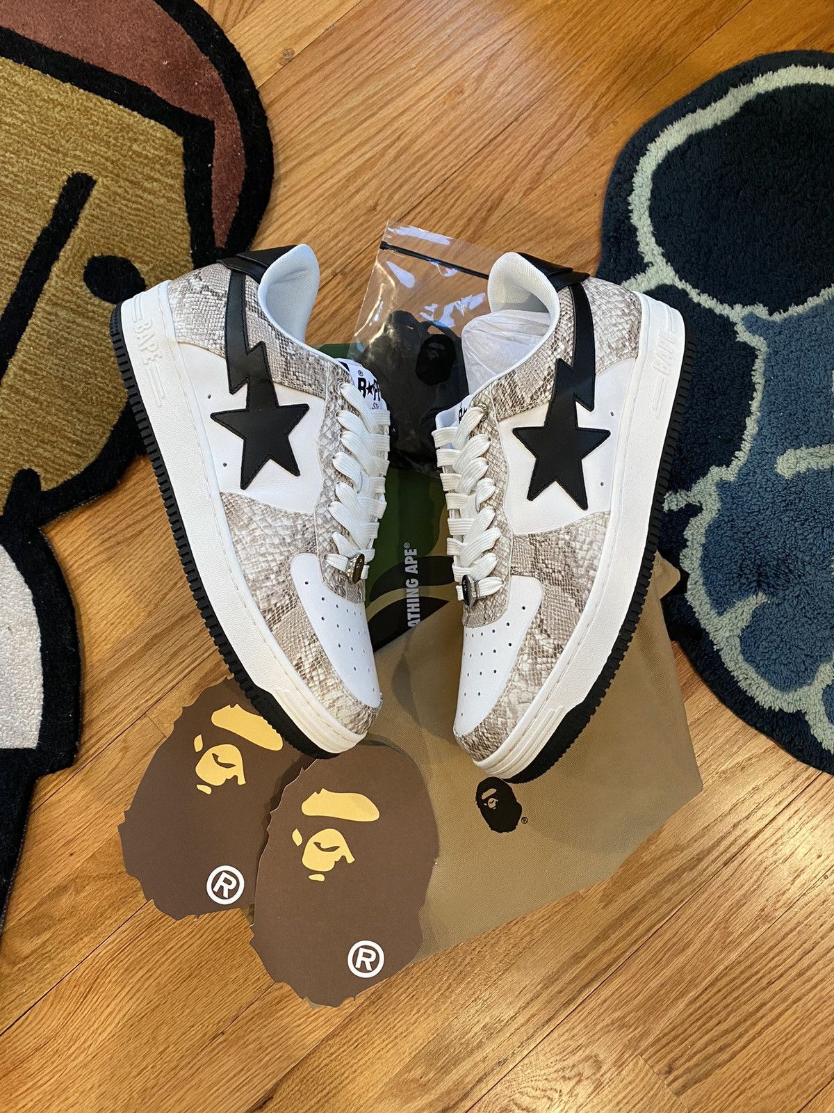 Bape Bapesta “Snake Skin” Beige | Grailed