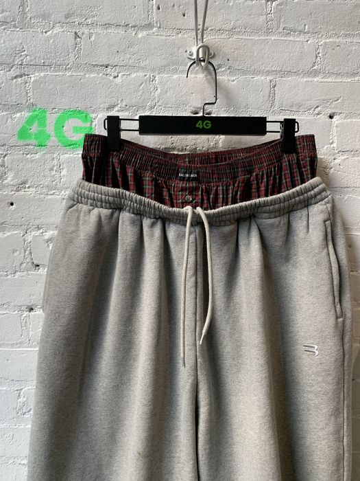 Balenciaga Balenciaga 2 Layer baggy boxer sweatpants | Grailed