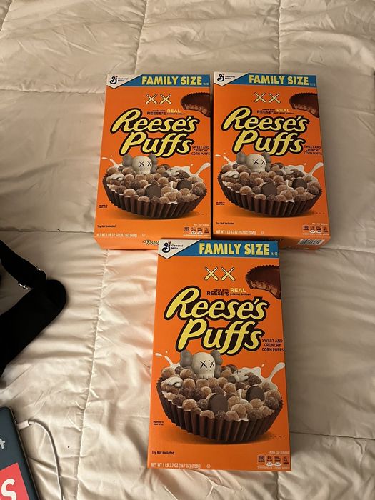 Kaws Kaws X Reese Puff Cereal Boxes (3) | Grailed