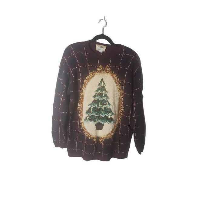 Vintage Vintage Talbots Christmas Tree Sweater Hand Knitted S | Grailed