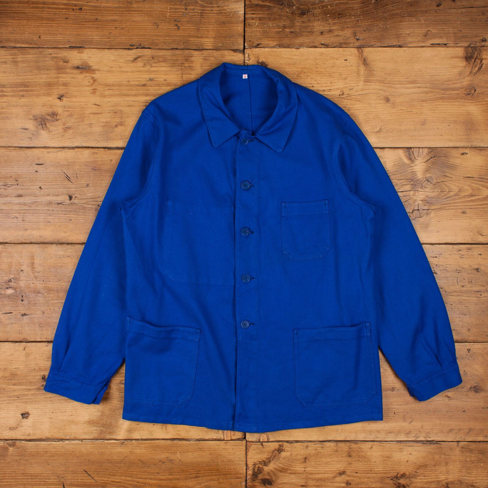 Vetra Vintage French Workwear Jacket L Blue Button Chore Utility Cotton ...