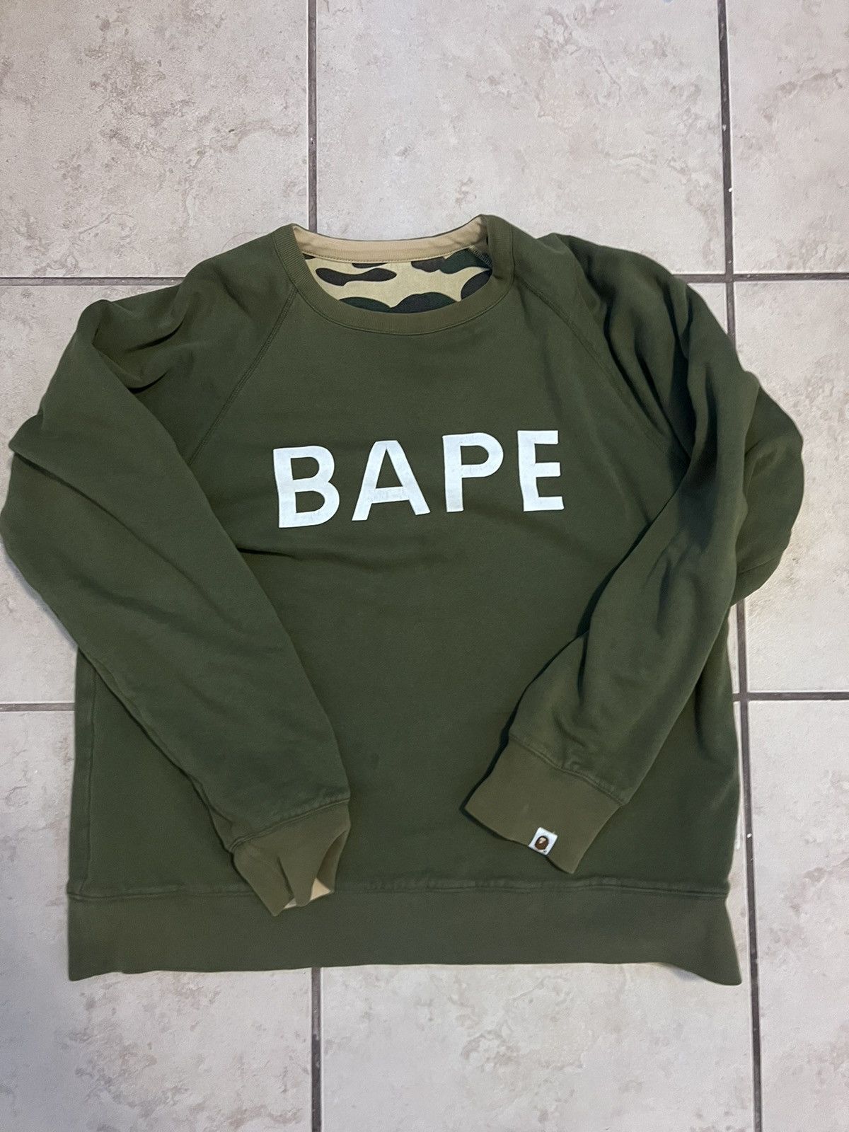 Bape × Vintage Vintage Bape Spell-out Reversible Sweater A Bathing Ape ...