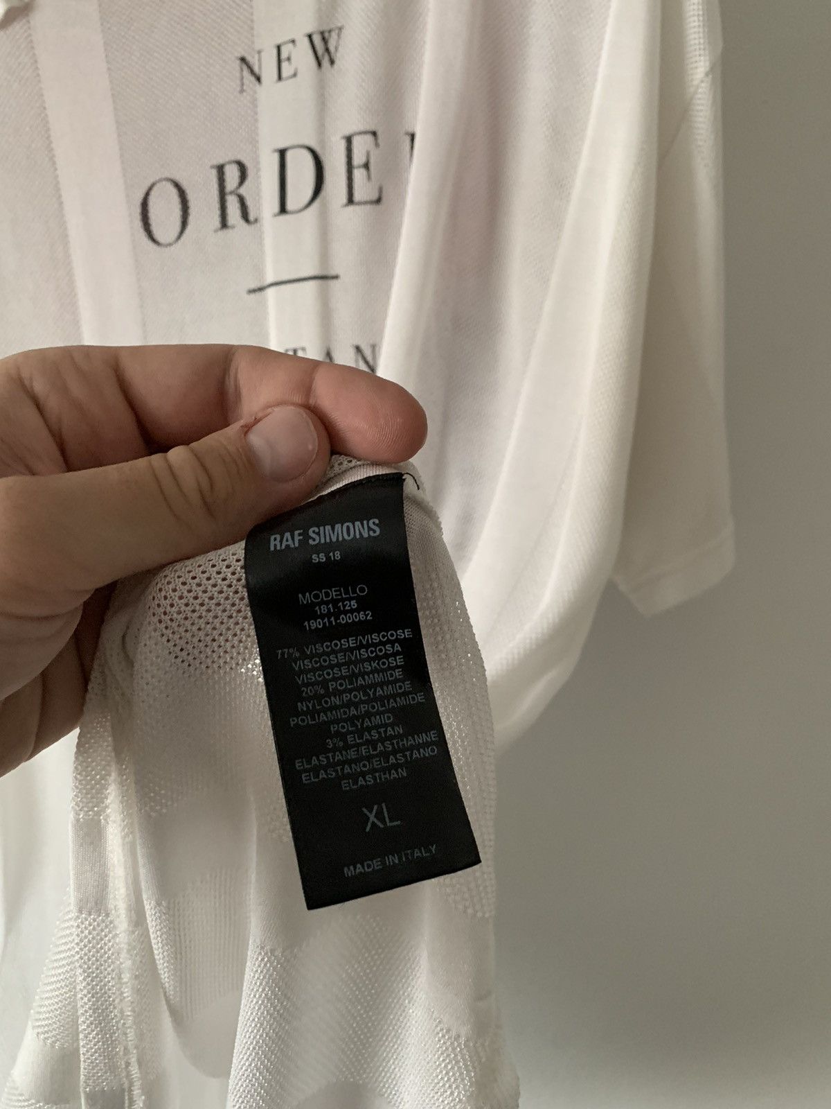 Raf Simons SS 18 New Order Mesh Tee | Grailed