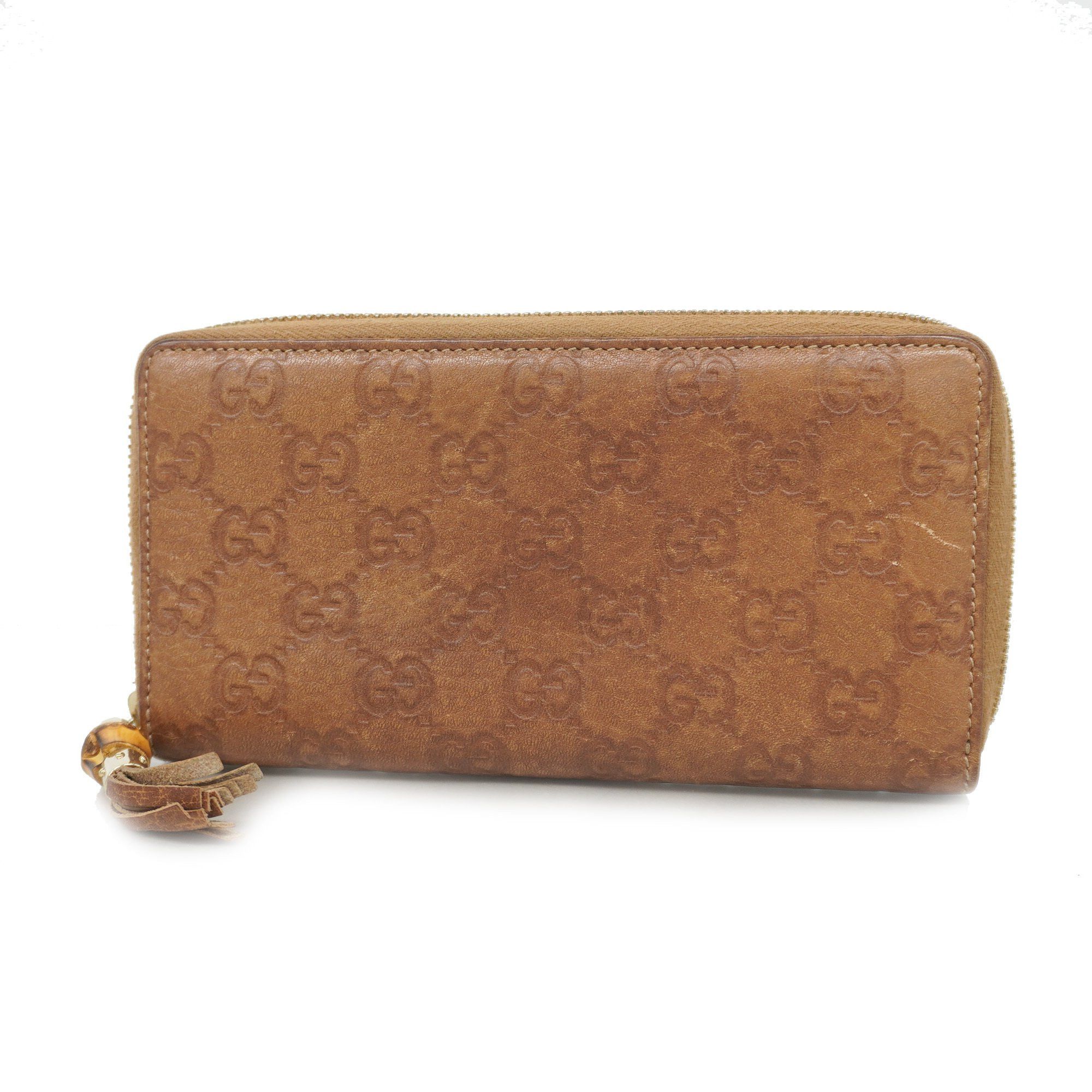 Gucci Auth Gucci Bamboo Gucci Sima Folio Long Wallet 307984 Women's ...