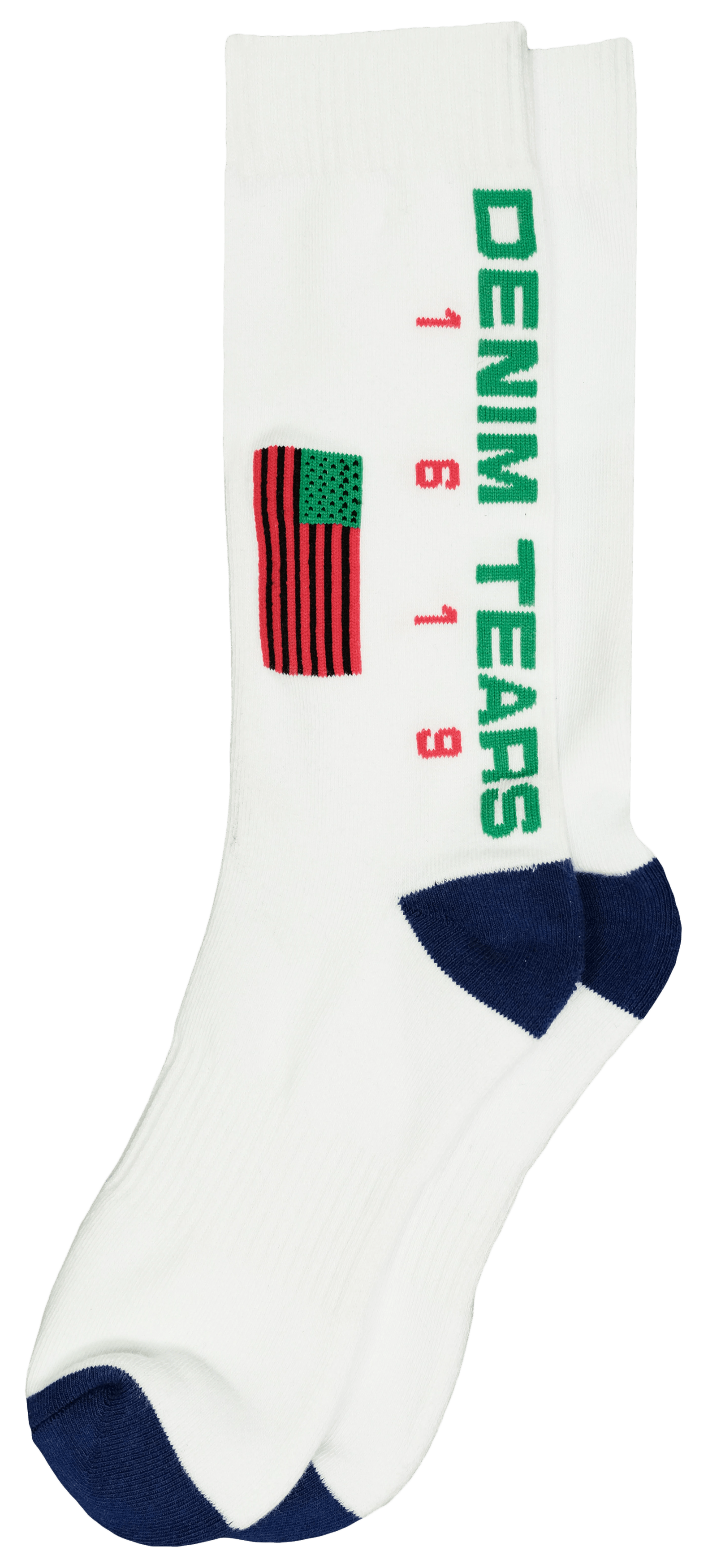 DENIM TEARS Denim Tears '1619 Pan African Flag' Sock White | Grailed