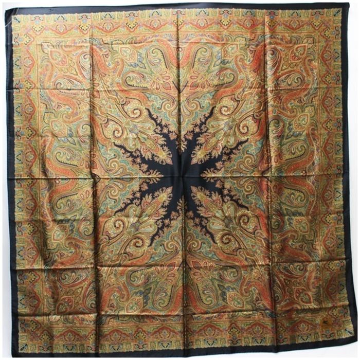 Etro Etro large format scarf stole silk black paisley pattern ETRO ...