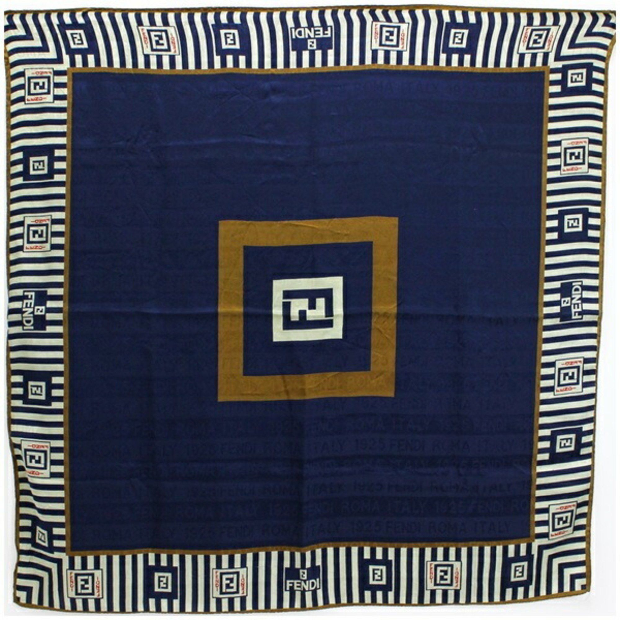 Fendi FENDI Silk Scarf Stole Muffler Navy Zucca Pattern | Ladies | Grailed