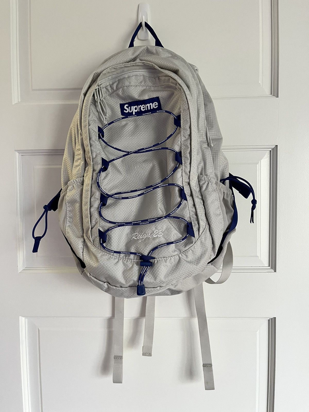 Streetwear × Supreme × Vintage Supreme backpack (SS22) silver | Grailed