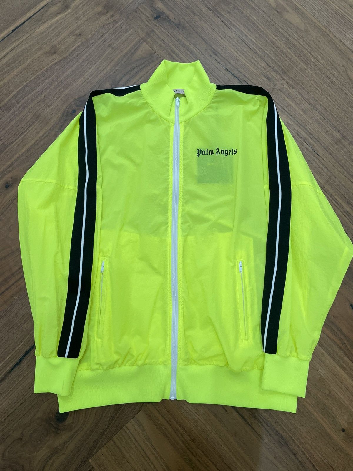 Palm Angels Palm Angels Neon Polyamide Chest Logo Zip-Up Track Jacket ...