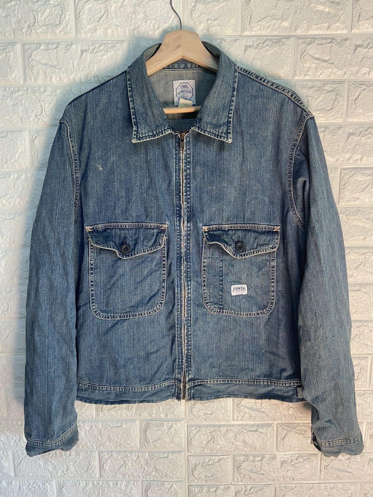 Edwin Vintage Edwin Zip Up Denim Worker Jacket | Grailed