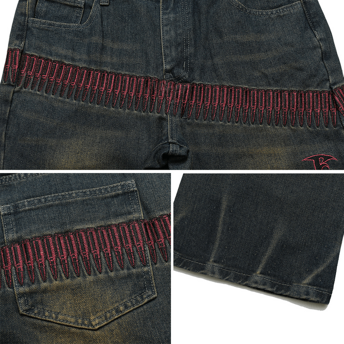 Japanese Brand Bullet Embroidery Denim Jeans | Grailed