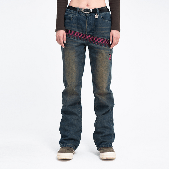 Japanese Brand Bullet Embroidery Denim Jeans | Grailed