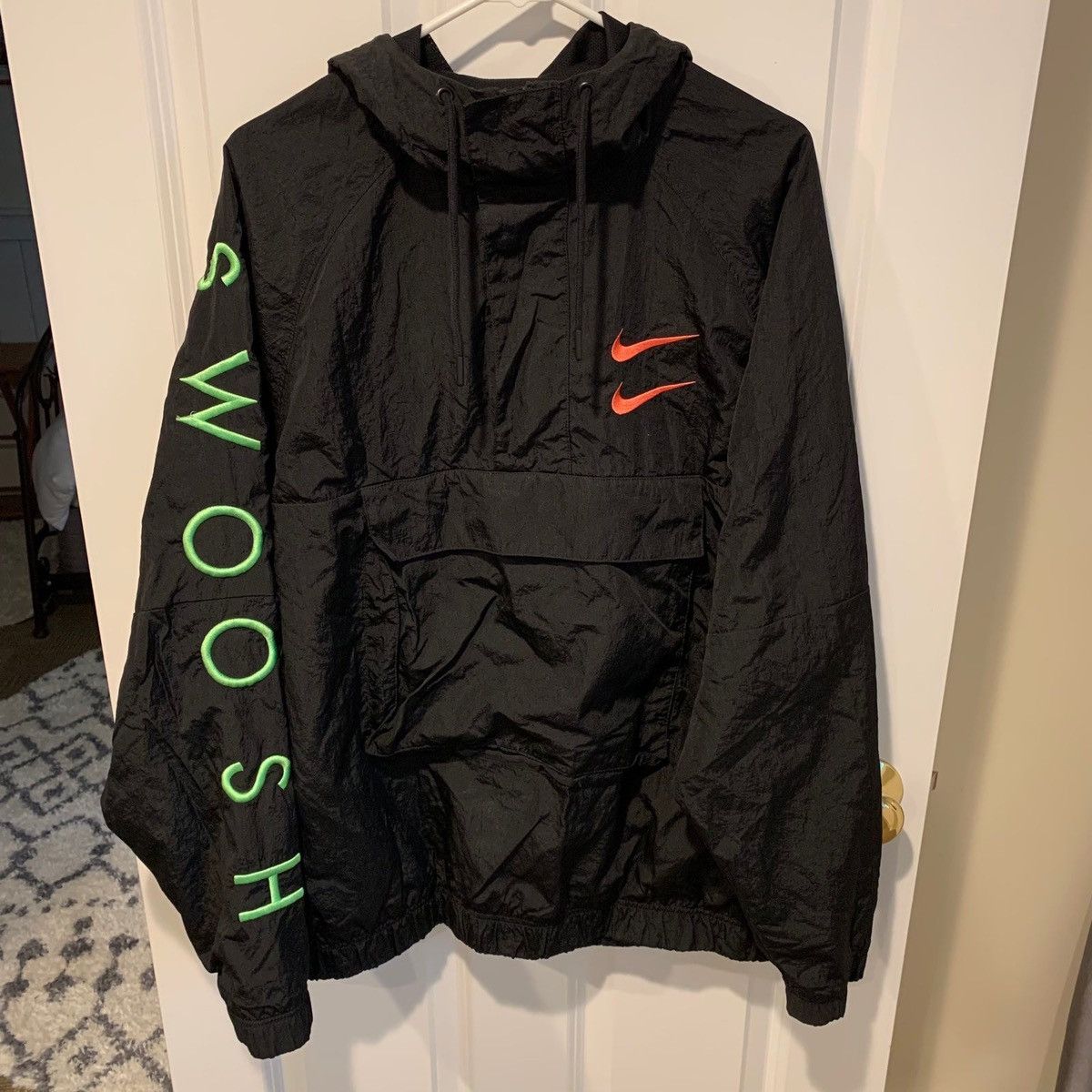 Nike Nike Double Swoosh Embroidered Quarter Zip Windbreaker | Grailed