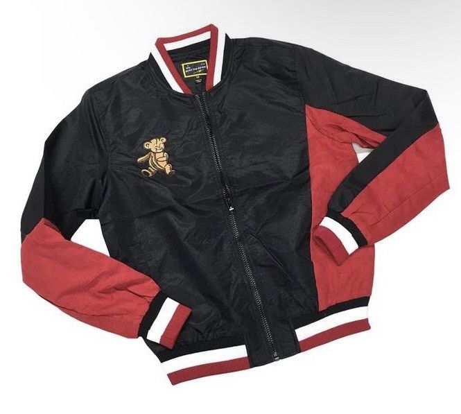 Vintage Medium Fear The Beam Black/Red Evil Bear Light Bomber | Grailed
