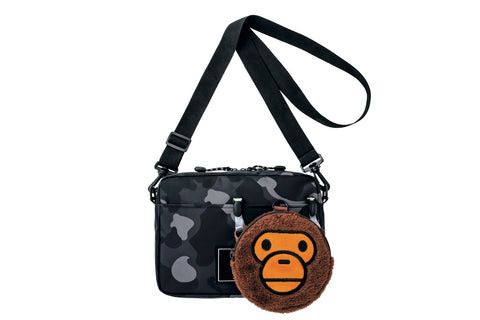 Bape 🔥 BAPE Baby Milo Plush Black Camo Shoulder Bag Side Bag | Grailed